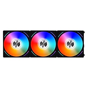 Lian Li UNI Fan AL120 3 Pack Black - with Controller (ARGB 120mm LED PWM Daisy-Chain) -AL120-3B,UF-AL120-3B