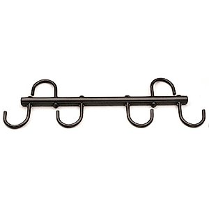 Partrade 064807 Steel Tack Rack with Swivel Hooks Black, 17"