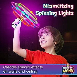 IPIDIPI TOYS Spinning Light Up Wand for Kids - Light Up Spinner Toy, Spinning Globe Toy, Special Needs Sensory Toys for Children with Autism, Stocking Stuffers Toys