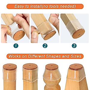Ansible 48 pcs Chair Leg Floor Protectors, Furniture Felt Pads Silicone Covers caps for Chairs,Chair Leg Protectors for Hardwood Floors (Large fit:1.3''-2'')