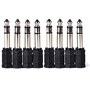 8Pcs 6.35mm Male to 3.5mm Female Plug Stereo Adapter 1/4 inch Stereo Male Plug to (1/8 Inch) Female Stereo Audio Headphone Jack Adapters Socket Mini Jack Adaptor