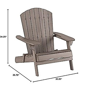 Christopher Knight Home Hanlee Folding Wood Adirondack Chairs, 2-Pcs Set, Grey Finish