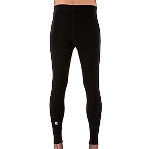 MERIWOOL Mens Base Layer 100% Merino Wool Thermal Pants Black