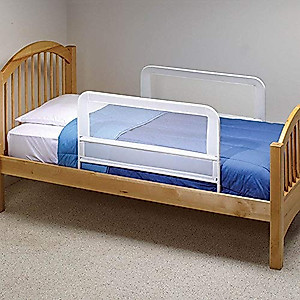 KidCo Double Pack Mesh and Steel Telescopic Toddler Child Bed Rail Guard 39 Inches Long for Twin, Double, Full Size Queen, and King Mattress, White