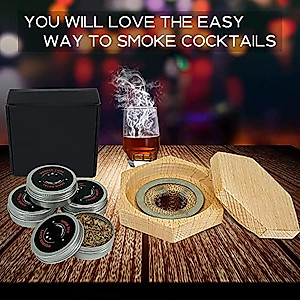 Cocktail Smoker Kit Drink Whiskey Smoker Infuser Kit with Wood Chips,Old Fashioned Smoker Kit for Cocktail, Wine, Whiskey and Bourbon(Gift for Whiskey Lover, Dad, Husband)