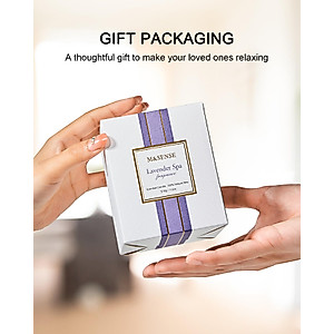 M&SENSE Lavender Spa Soy Candles for Home Scented, Stress Relief Aromatherapy Candles for Meditation Spa Yoga, Leather Wrapped Luxury Candle Gifts for Women,40 Hours Long Lasting, 7.4oz