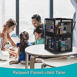 Lalifebuss Combination Lock Boxes for Personal Items, Lockable Storage Box for Office Locker/School/Medicine/Snacks/Phone Jail/Electronic/Home (1 Pack/Black)