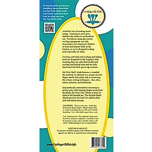 Cooking with Kids - My First Chef's Knife for Kids - (Royal/Navy) w/Protective Safety Sheath - German Stainless Steel - Curved Finger Shield/Children