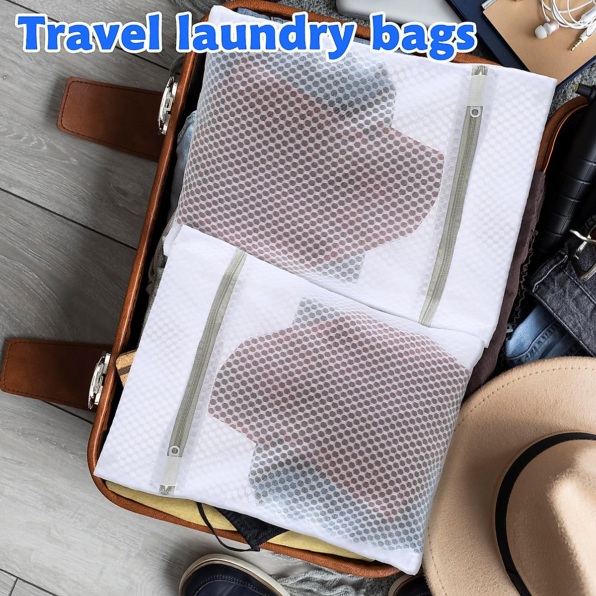 Oruola 4pcs Laundry Bag for Washing Machine,Mesh Bags with Zipper,9.8 X 11.8 In & 11.8 X 15.7 In Garment Washing Bag for Delicates,Sock Bag for Washing Machine,Laundry Washing Bag for Bed Sheet Bra