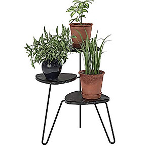 Novogratz Athena, Black Marble Plant Stand