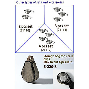 NANGOGEAR Camping Sierra Cup 310ml 2pcs Set Food Grade Stainless Steel Dishwasher Safe (21110)