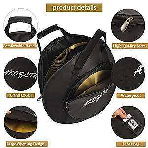 AKOZLIN 21" Cymbal Gig Bag with Carry Handle,5mm thick Padded cotton for perfect protection, Great for Dust-proof and waterproof Storage（Black)