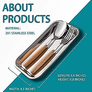 COYMOS 3 Pack Surgical Tray, Stainless Steel Tray for Lab Instrument Supplies, Tattoo Tool (Silver)