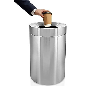 Alpine 50 Gallon Indoor Trash Can - Corrosion Proof Stainless Steel Garbage Bin - Heavy Duty Waste Disposal Trashcan for Litter Free Home, Schools, Hospitals and Businesses (50 Gallon)