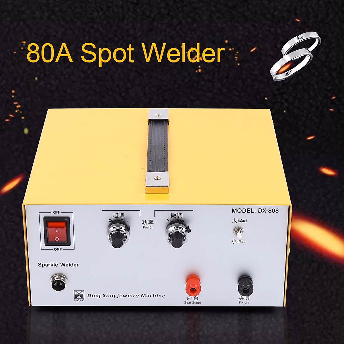 Portable Pulse Sparkle Spot Welder 110V 80A Jewelry Spot Welder, Electric Soldering Machine Spot Welder Welding Machine for Gold/Silver/Steel/Platinum