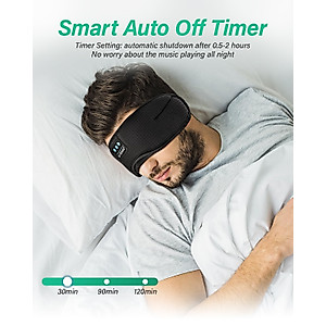 LC-dolida Sleep Headphones, White Noise Bluetooth Sleep Mask 3D Wireless Eye Mask Sleeping with Timing, Sleep Mask with Bluetooth Headphones for Side Sleepers Travel Yoga, Cool Gifts Men Women