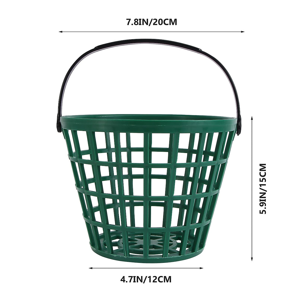 Toddmomy 1pcs Golf Ball Basket,Plastic Golf Ball Bucket Golfball Storage Container with Handle for Outdoor Sport Stadium Accessories,50pcs Ball