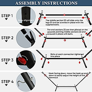 Anyoo Hammock Stand Portable Heavy Duty Steel Stand Easy to Assemble with Carrying Bag Sturdiness Hammock Frame Universal Multi-Use 550 lb Capacity for Outdoor & Indoor Garden