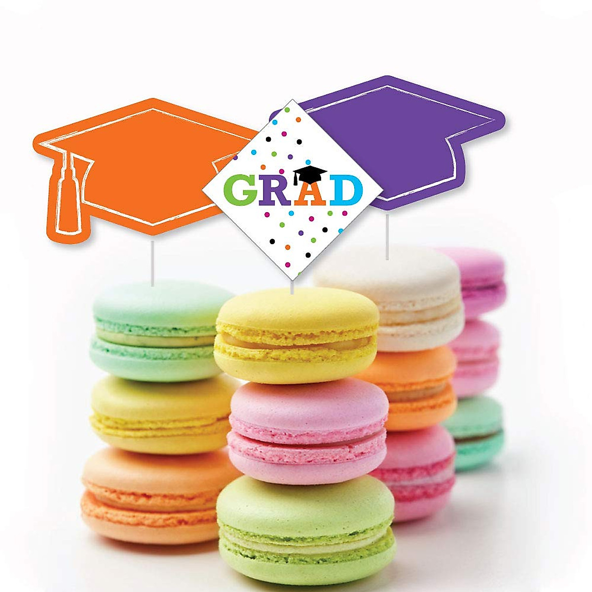 Big Dot of Happiness Hats Off Grad - DIY Shaped Graduation Party Cut-Outs - 24 Count