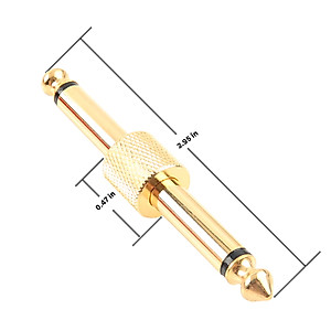 Devinal Professional Guitar Pedal Coupler, 1/4 inch TS Guitar Effects Pedal to Pedal Connector Straight Type, Gold Planted (4 Pack)