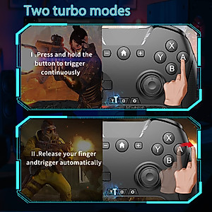 UNIHOW Bluetooth Game Controller for PC, Mac, Nintendo Switch, iOS, Android - Dual Motor, 6-Axis Gyroscope, Backlit, Ergonomic Design