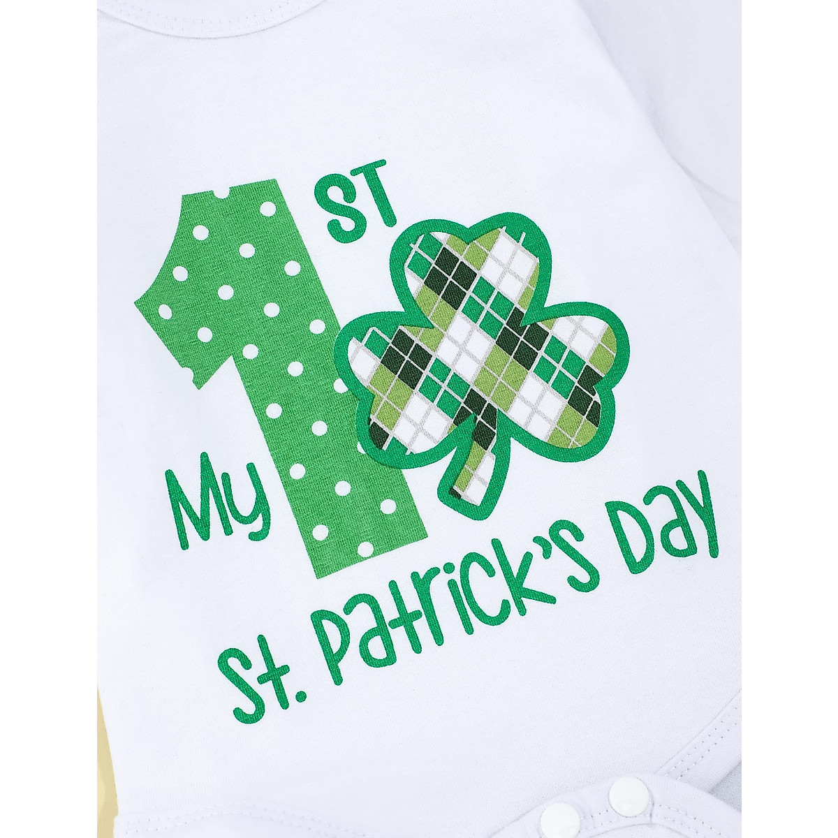 bilison My First St.Patrick's Day Outfit Baby Boy Girl Clothes Green Leaf Clover Pants Set
