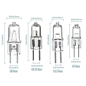 35W Halogen Bulbs G5.3 35 Watt G5.3 12V 35W Halogen Bulbs JC Bi-Pin Base Light 35 Watt 12 Volt Halogen Lamp for Home Lighting,Clear Glass Lens,Warm White 2700K,10 Pack