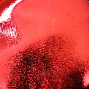 Texco Inc 60" Wide-Poly Spandex-Metallic Foil Stretch-Fabric by The Yard-for Apparel, Tank Tops, Athletic Wear, Dance Outfits, Costumes, Clothing, Events Decoration, Red 1 Yard