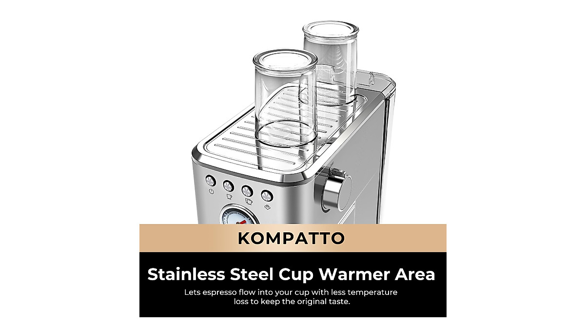 CHULUX Slim Espresso Machine with Milk Frother - 20 Bar Pump for Home ...