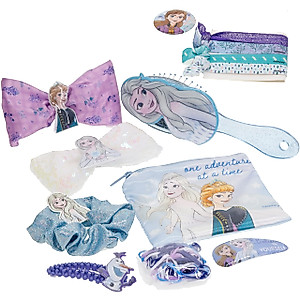 Disney Frozen - Townley Girl Hair Accessories Box|Gift Set for Kids Girls|Ages 3+ (13 Pcs) Including Hair Bow, Hair Brush, Hair Clips and More, for Parties, Sleepovers and Makeovers
