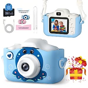 Bostra Upgrade Kids Camera for Girls/Boys, Octopus Toy Camera for Toddlers Age 3-12, Hd Kids Digital Cameras with as Birthday Christmas Festival Gifts for Boys (Blue)
