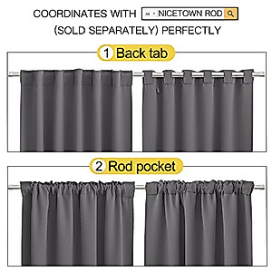 NICETOWN Light Reducing Curtain Panels Window Draperies - (Grey Color) 52x84 inch, 2 Pieces, Insulating Room Darkening Drapes for Bedroom