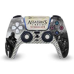 Head Case Designs Officially Licensed Assassin's Creed Newspaper Syndicate Graphics Vinyl Faceplate Gaming Skin Decal Compatible With Sony PlayStation 5 PS5 Disc Edition Console & DualSense Controller