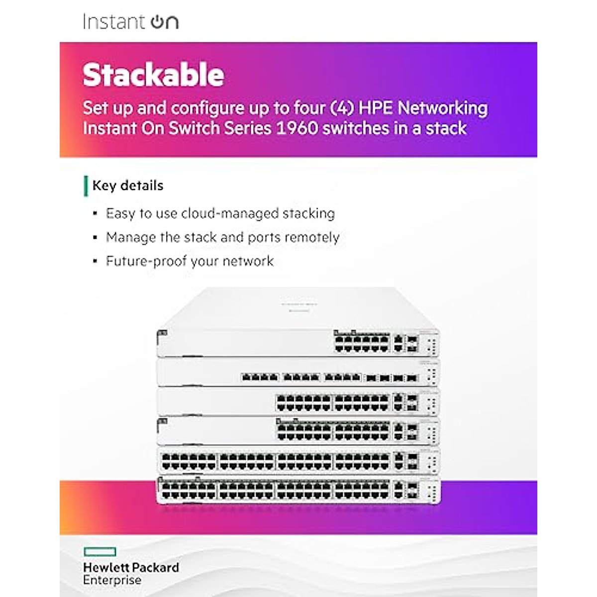Aruba Instant On 1960 12-Port 10Gb Aggregator Smart Switch - 12x10GBase-T | 4X SFP+ (JL805A#Acc)