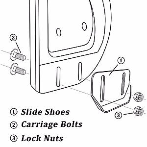 KOOTANS 1pair 784-5580 Snow Thrower Slide Plate Shoes Heavy Duty Metal Snow Blower Slide Skids Replace for MTD 784-5580-0637 Cub Cadet Yardman Troy Bilt Craftsman, for Stens 780-420 (Black)