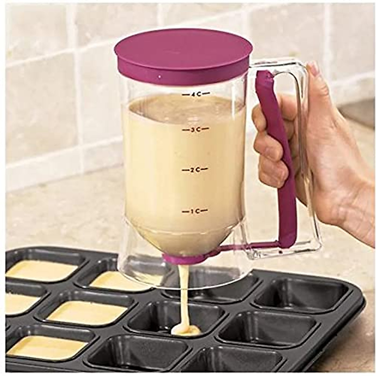 TTKL Cupcake Pancake Cookies Cream Dispenser Cake Mix Jug Baking Essentials Maker Cooking Tools Funnel Measuring cup Accessories