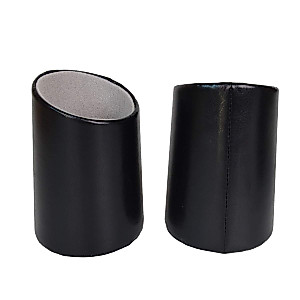 Bleiou 2 Pack Eyeglasses Holder PU Leather Glasses Stand Case Holder for Desks or Nightstands (Black)