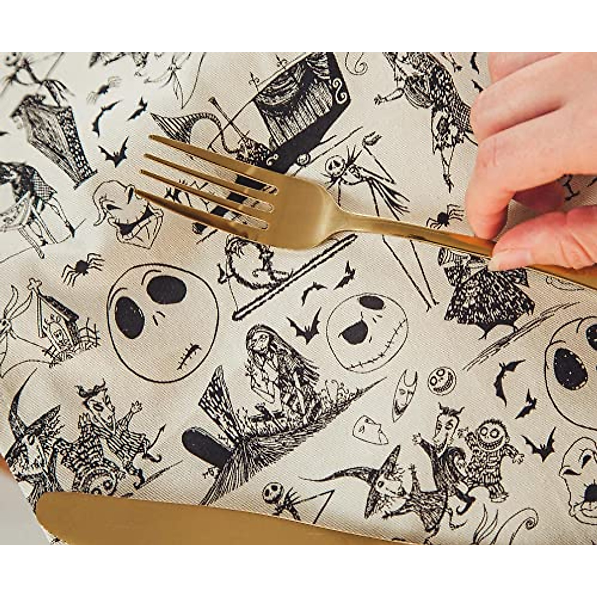 Disney The Nightmare Before Christmas Black and White Kitchen Hand Towel Set | Quick-Dry Wash Cloth, Highly Absorbent Dish Towel