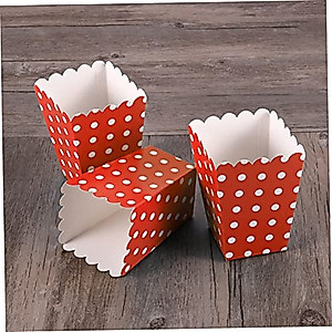 TIDTALEO 24pcs Popcorn Boxes Disposable Containers Popcorn Containers Popcorn Boxes Container Party Decoration Supplies Snack Box Foldable Decorative Items Dot Design Snack Box