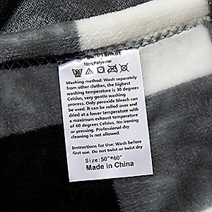 COCOPLAY W Plaid Throw Blanket, Check Blanket, All Season Microfiber Velvet Super Luxury Lightweight Warm Soft Cozy Blanket for Bed, Couch, Car (Black White Checker, Twin(60"x80"))