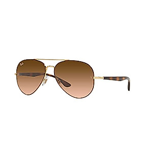 Ray-Ban RB3675 Aviator Sunglasses, Gold/Pink Gradient Brown, 58 mm