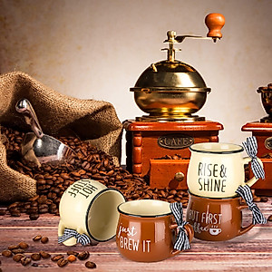 Patelai Espresso Cup, 5 Ounces Mini Coffee Mug Set, Christmas Gift for Women Mom Coffee Lover Farmhouse Coffee Bar Tiered Tray Decor Birthday Housewarming Gift (Simple Style)