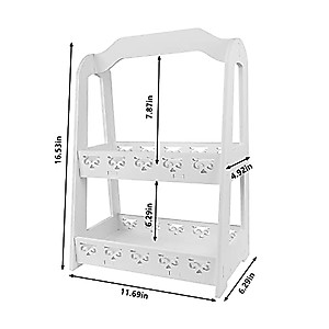 Bathroom Shelf Organizer,2 Tier Bathroom Countertop Organizer,Counter Organizer,Makeup and Cosmetic Counter Standing Rack Cosmetic Holder,Kitchen Standing Spice Rack FLUKIN