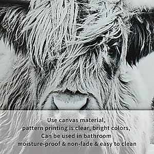 GDHBLING Grey Highland Cow Wall Art Rustic Wall Art for Bathroom Farmhouse Canvas Wall Art for Living Room 3 Piece Western Bedroom Wall Art 12x16 Inch