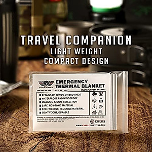 EVERLIT Survival Emergency Mylar Thermal Blanket, Foil Space Blanket Designed for NASA, Body Warmer Blanket for Outdoor, First Aid, Camping Gear, Hiking Travel (Silver, 4 Pack)