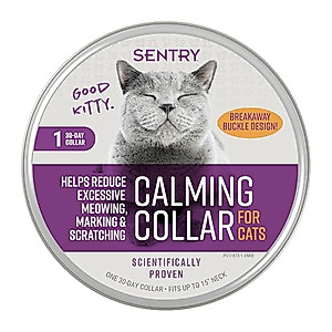SENTRY PET Care Sentry Calming Collar for Cats, Long-Lasting Pheromone Collar Helps Calm Cats for 30 Days, Reduces Stress, Helps Calm Cats from Anxiety, Loud Noises, and Separation, 1 Count