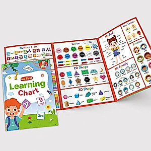 Lachilly My First Learning Chart and My First Phonics Chart Set Words Learning Sheet Educational Poster Vocabulary Building Flashcards Worksheet Teacher Teaching Aids for Pre-Kindergarten