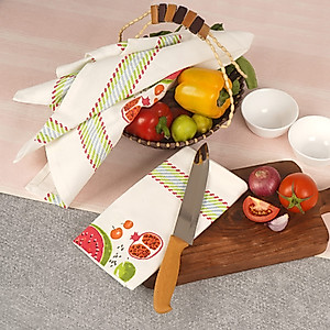 FINGERCRAFT Kitchen Dish Towels Natural Cotton Tea Towels Set of 6 Multi-Purpose Hand Towel Soft Highly Absorbent for Kitchen Décor 20x30 Inch