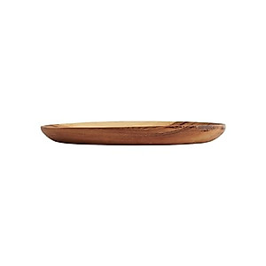 Bloomingville 12" L Oval Carved Acacia Wood Serving Platter Tray, Brown