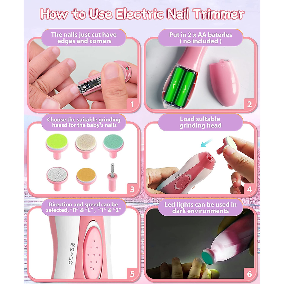 30 in 1 Baby Healthcare and Grooming Kit, Portable Baby Electric Nail Trimmer Set, Newborn Nursery Care Kit Baby Essentials with Baby Healthcare kit, Medicine Dispenser, Haircut Tools, etc (Pink)